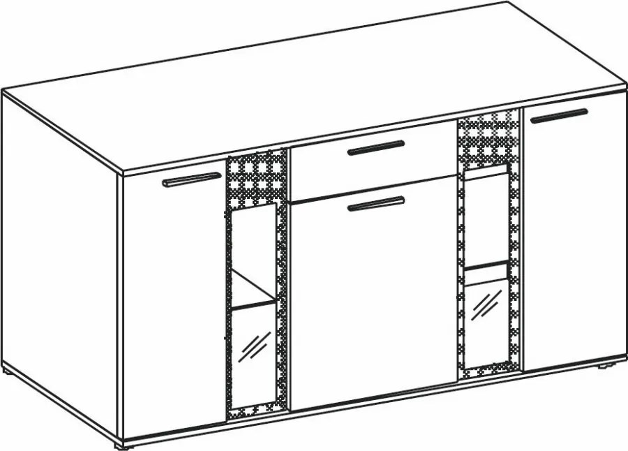 Casarredo - Komfort nábytek Komoda s vitrínou SALSA dub sonoma