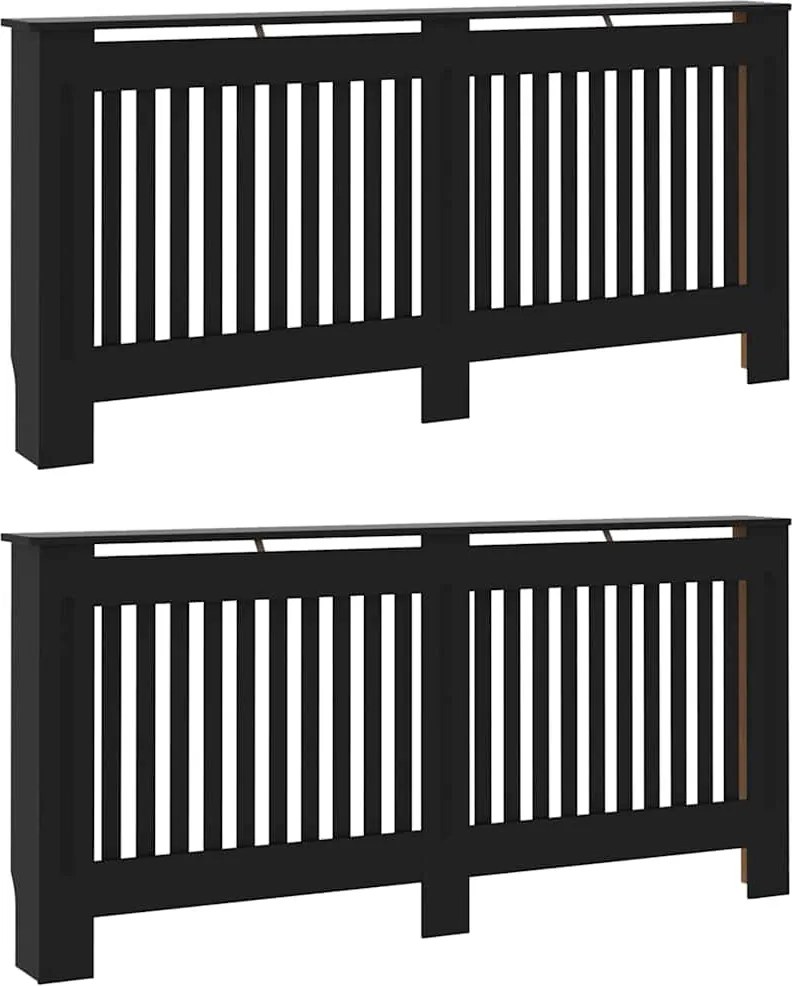 Kryt radiátoru 2 ks Černá 172 x 19 x 81,5 cm Kompozitní dřevo 3403235