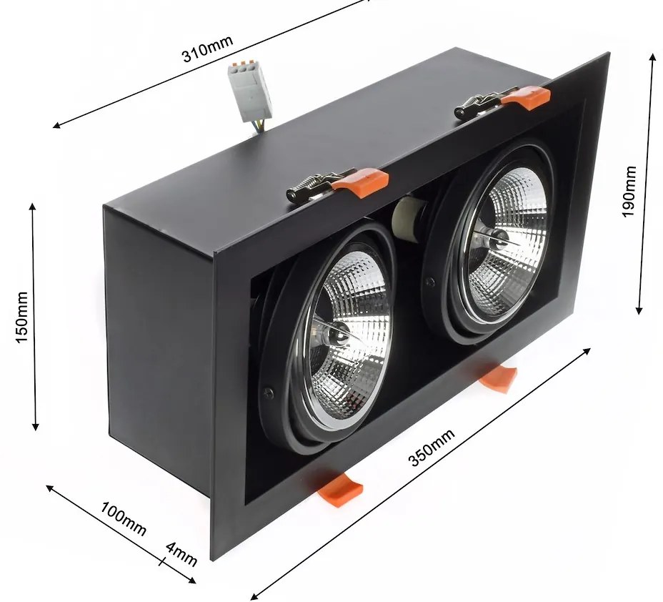 Podhledové svítidlo Plaza II, 1x černé kovové stínítko, (možnost polohování), b
