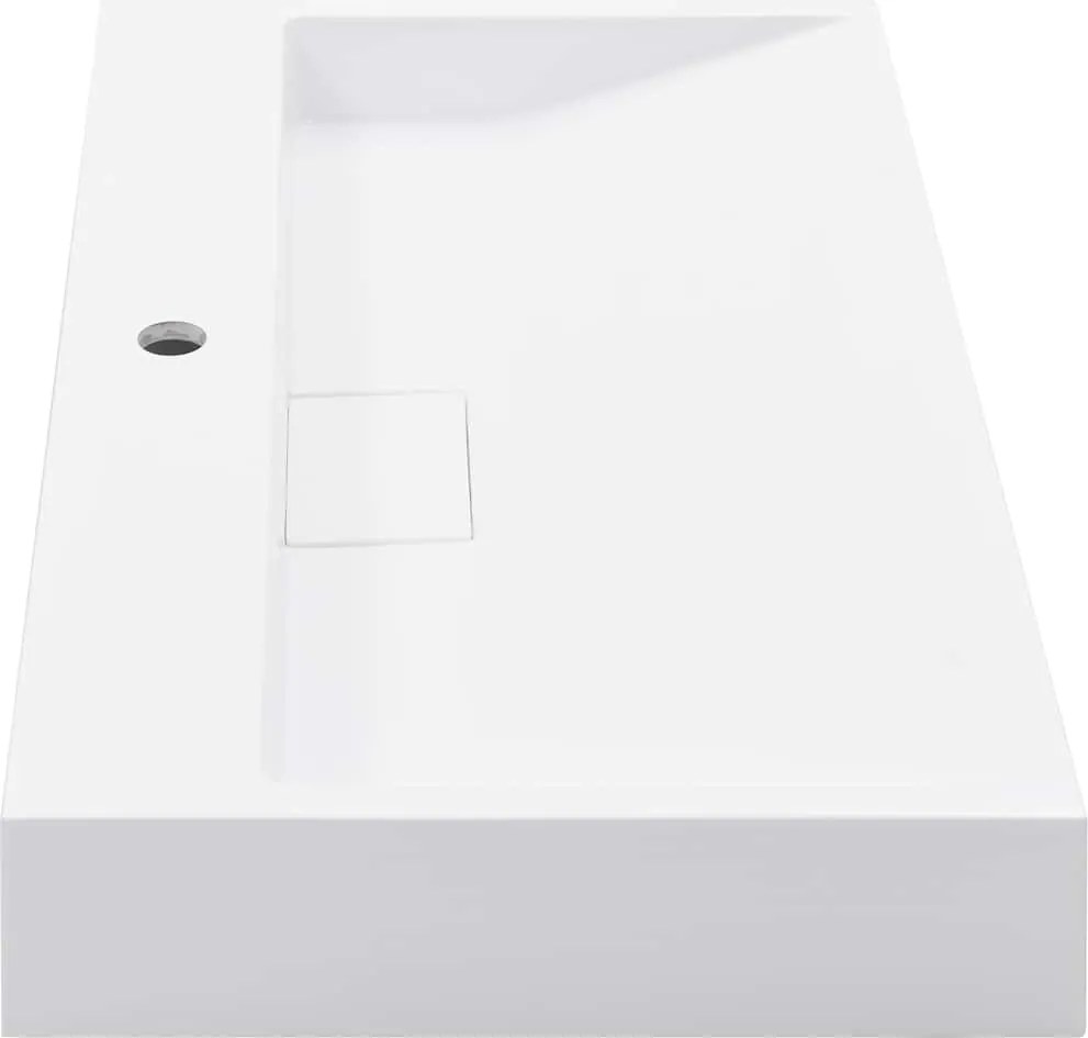 Umyvadlo 80 x 46 x 11 cm minerální/mramorový kompozit bílé 144065