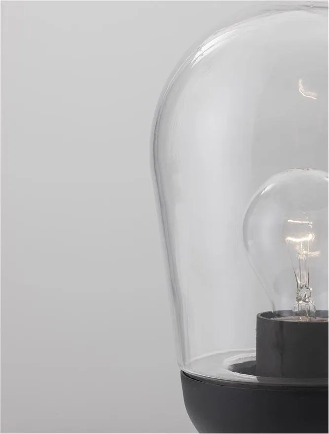 NV 9060195 Venkovní sloupkové svítidlo OMIKA tmavě šedý hliník a čiré sklo E27 1x12W 220-240V bez žárovky IP54 - NOVA LUCE