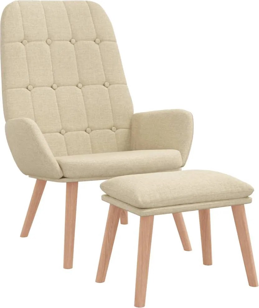 Relaxační křeslo s podnožkou krémové textil 3315151