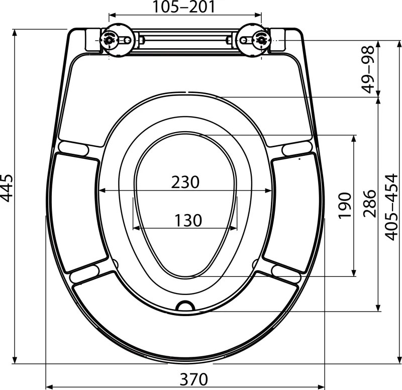 Alcadrain WC sedátko univerzální s integrovanou vložkou, Duroplast - A603