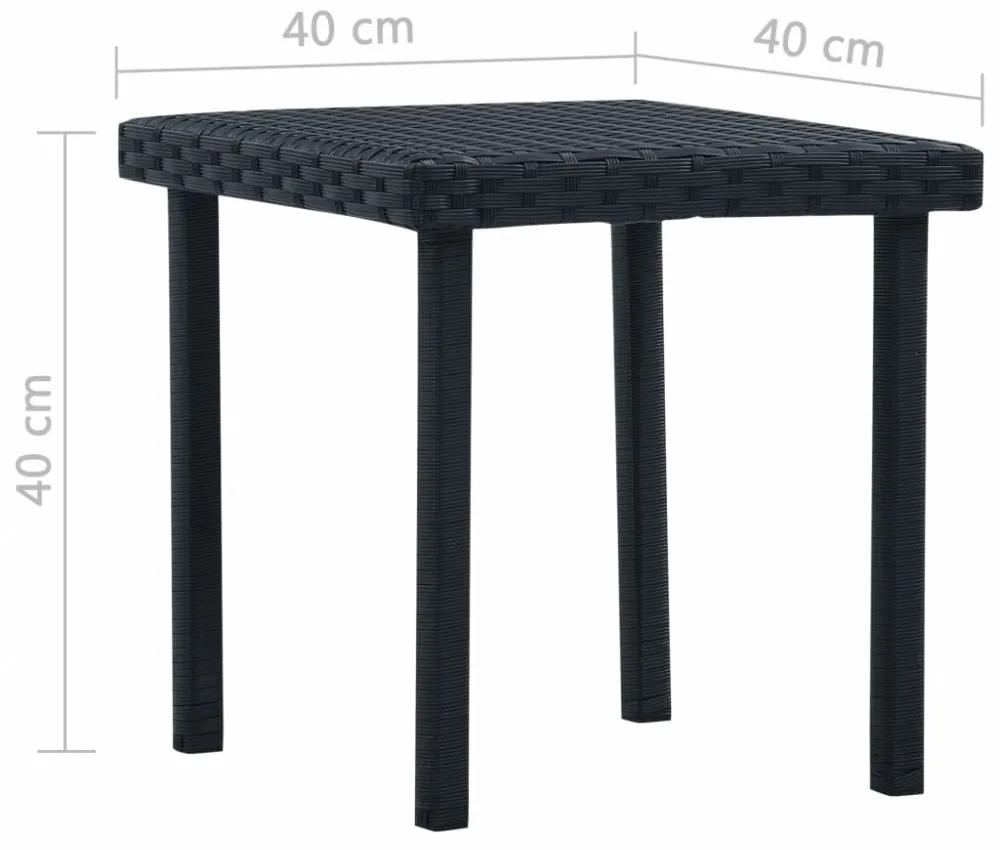 Zahradní čajový stolek polyratan Dekorhome Černá