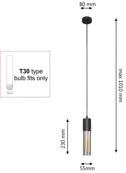 Lustr na lanku MELODY 1xE27/15W/230V černá