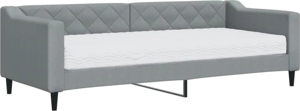 Válenda s matrací světle šedá 80 x 200 cm textil 3197403