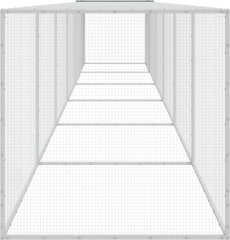 Klec pro kuřata se střechou světle šedá 603 x 98 x 90 cm ocel 3189046