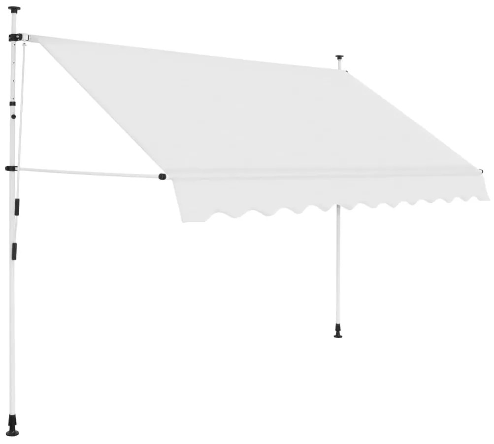 Ručně zatahovací markýza - krémová | 250 cm