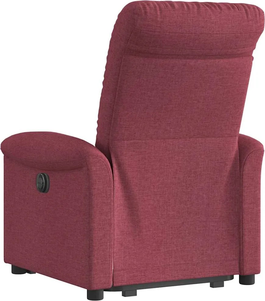 Elektrické zvedací polohovací křeslo vínové textil 3303277