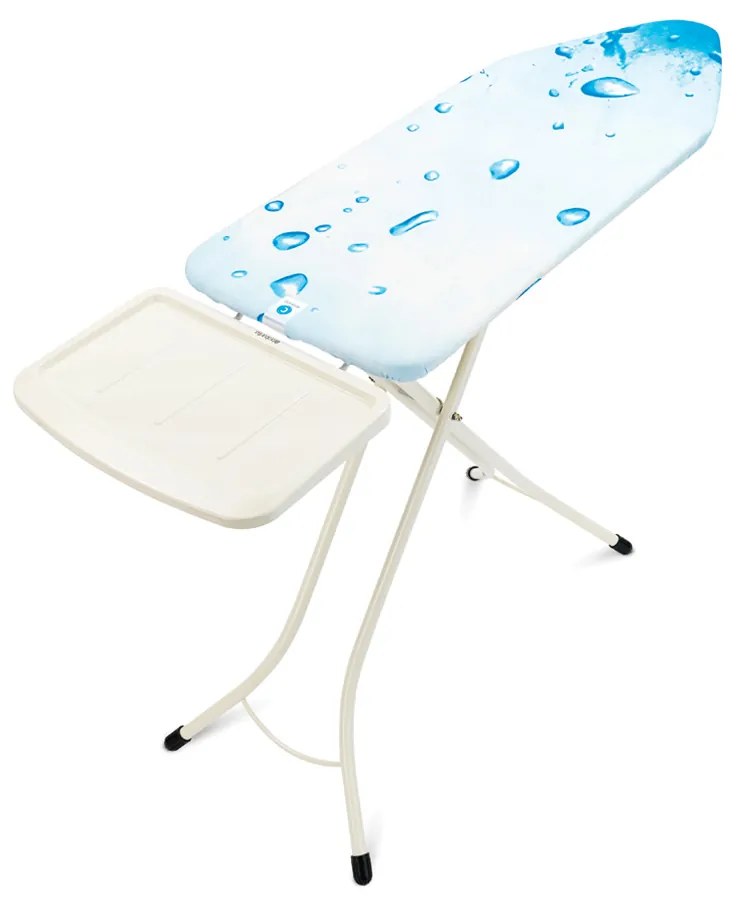 Brabantia ICE WATER Žehlící prkno 124x45 cm - pevný držák pro parní jednotku - bílý rám 25 mm