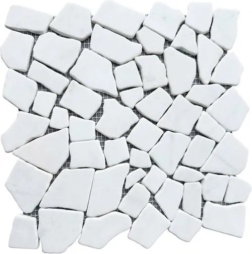Kamenná mozaika Premium Mosaic Stone bílá 30x30 cm mat STMOSWH