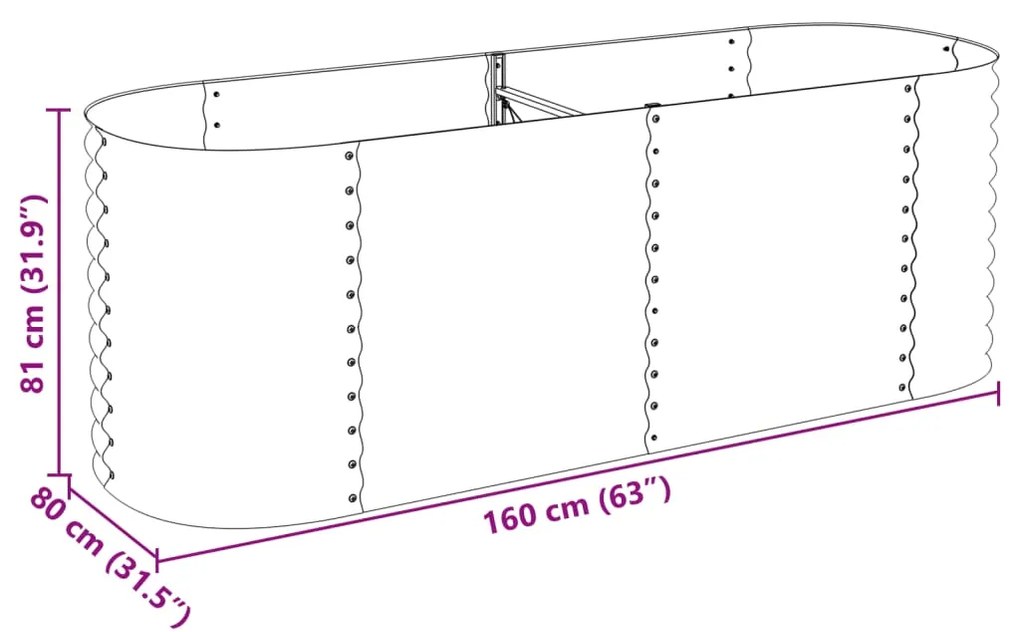 vidaXL Marketos Vyvýšený záhon 240 x 80 x 81 cm pozinkovaná ocel stříbrný