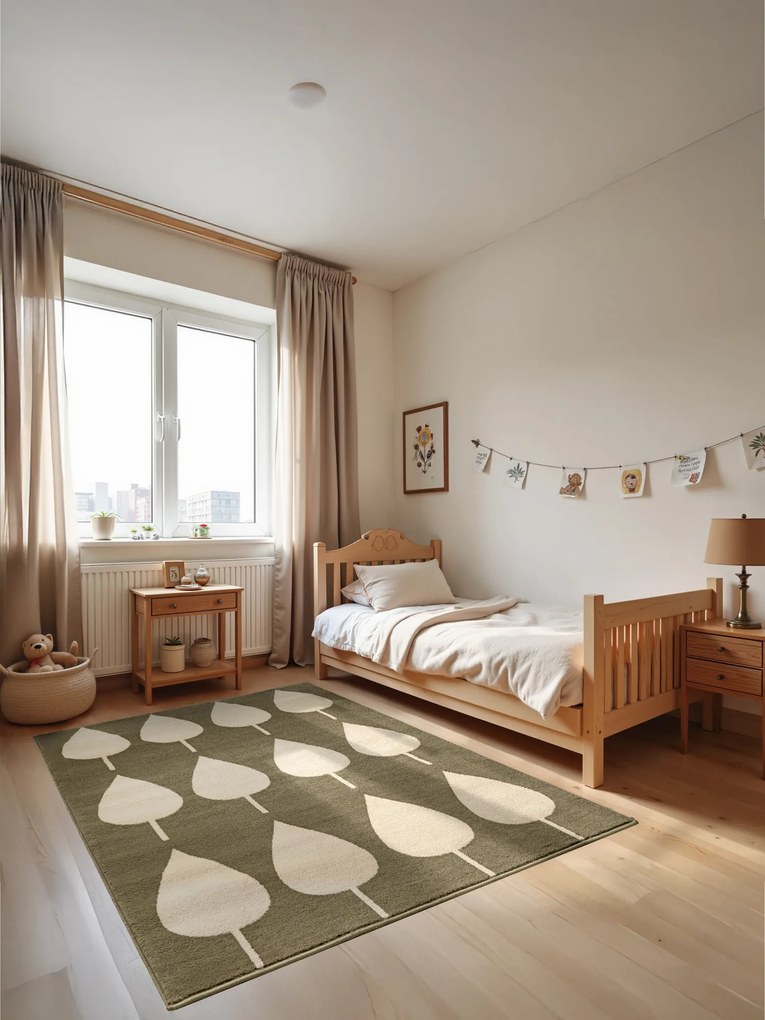 Hanse Home, Dětský koberec Adventures 106215 Green Cream, 160x235, zelená, dětský pokoj