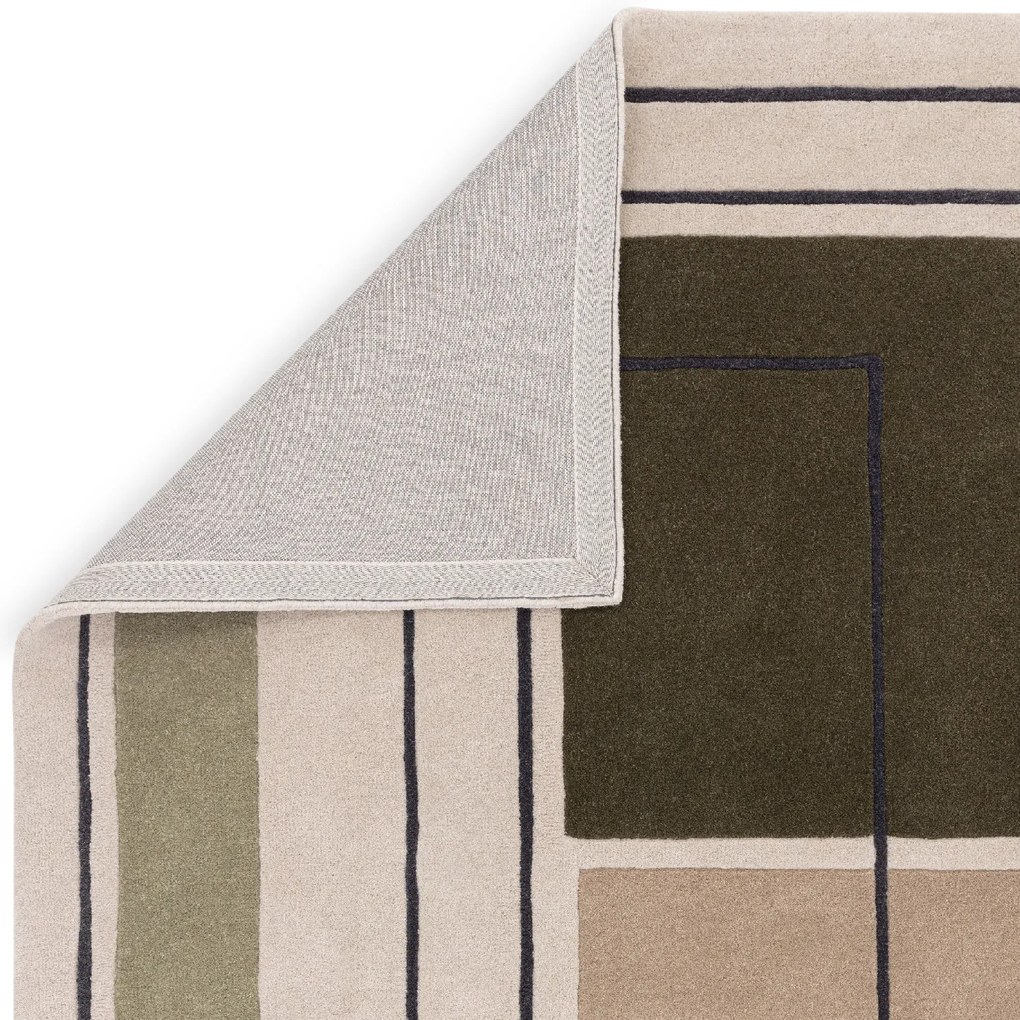 Tribeca Design Kusový koberec Jigsaw Outline Khaki Rozměry: 200x290 cm