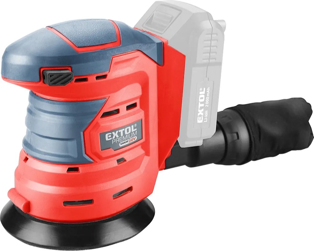 Aku excentrická bruska SHARE20V, 125 mm (tělo) EXTOL PREMIUM 8891847