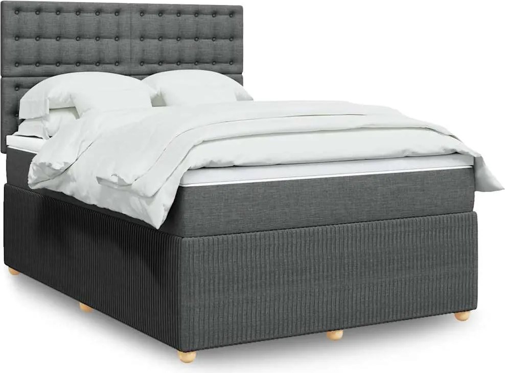 Box spring postel s matrací tmavě šedá 140x200 cm textil 3294394