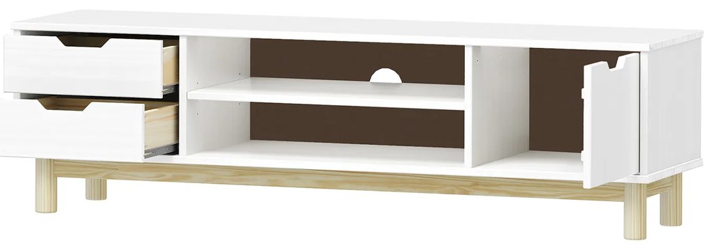 Idea TV stolek BONITO 2 - 1 dveře + 2 zásuvky Provedení: Bezbarvý lak