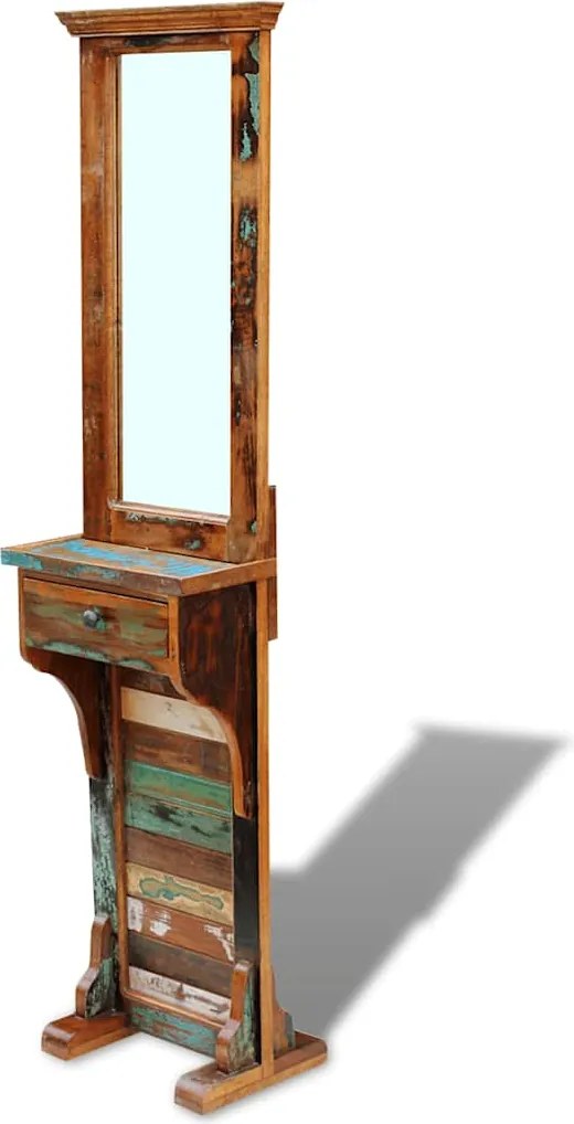 Zrcadlo do předsíně masivní recyklované dřevo 47 x 23 x 180 cm 243330