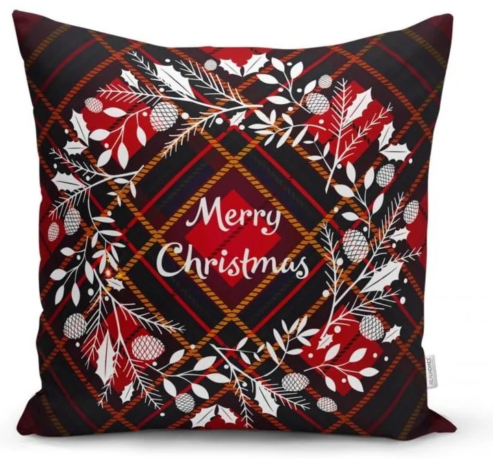 Sada 4 vánočních povlaků na polštář a běhounu na stůl Minimalist Cushion Covers Tartan Christmas