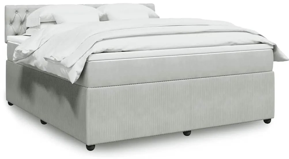 Box spring postel s matrací světle šedá 180x200 cm samet 3287812
