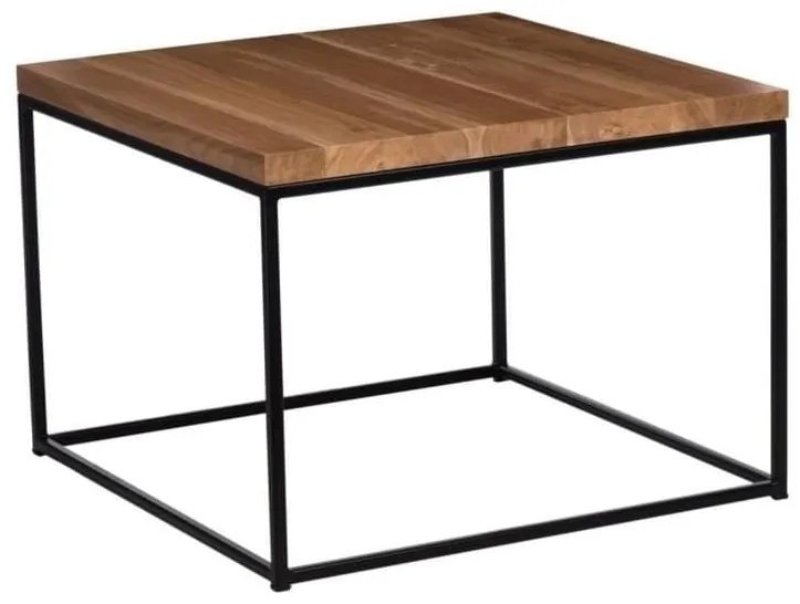 Konferenční stolek Crate 45x45, 15 mm, černý kov/dub