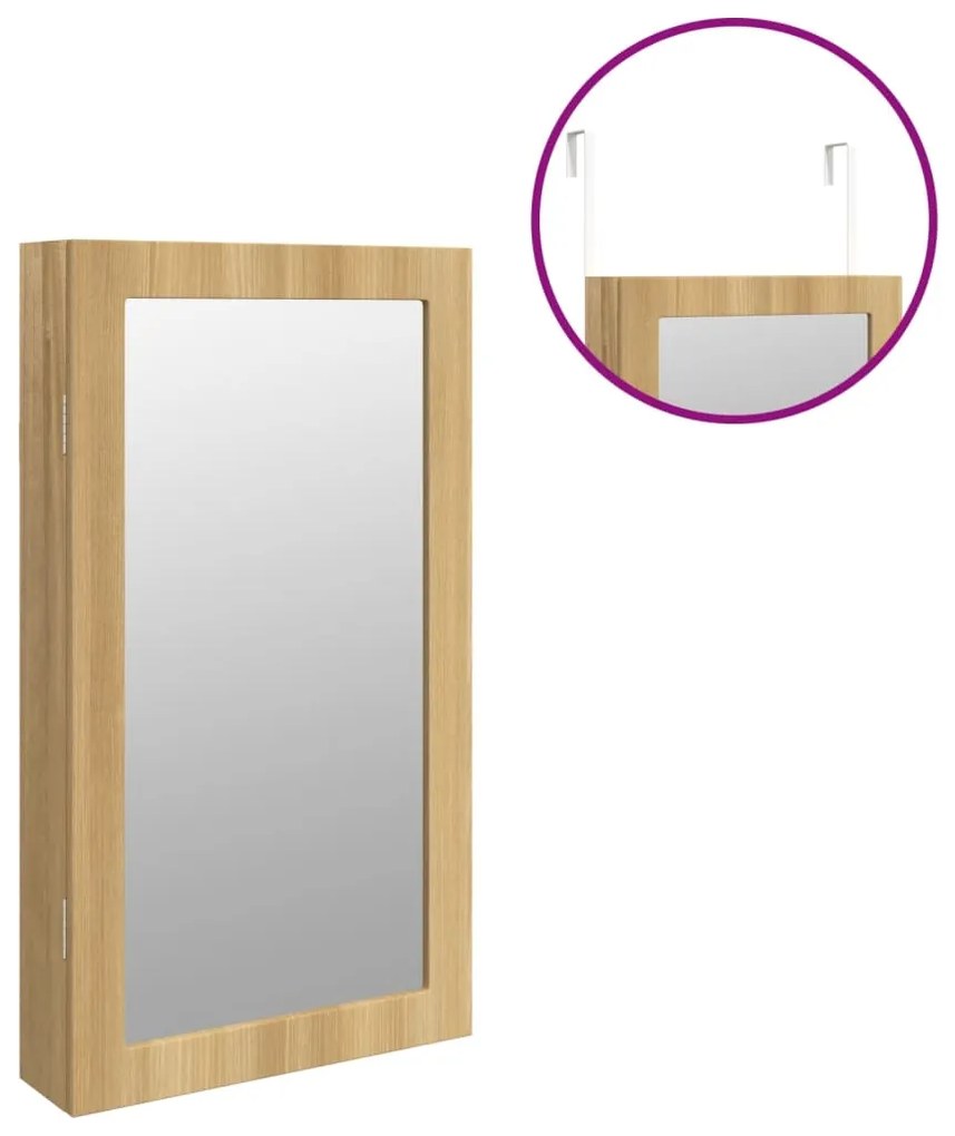 Zrcadlová šperkovnice s LED světly nástěnná - Default Title
