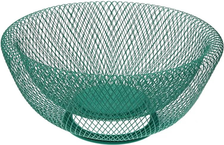 Zelená kovová mísa na ovoce Versa Chromed Fruit Basket