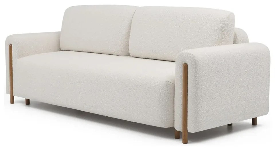 Slonovinová rozkládací/s úložným prostorem pohovka z textilie bouclé 244 cm Arcadova - II. jakost – ELTAP