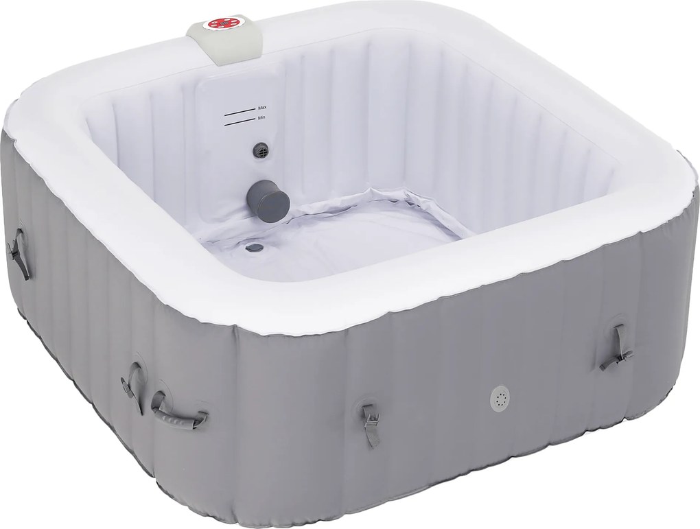Nafukovací vířivka, šedá / bílá, 2-4 os, 600 l, KAMINO NEW TYP 3