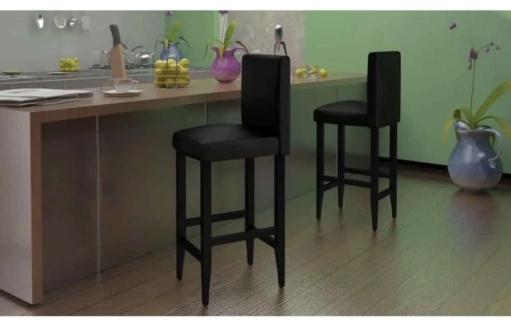 160715 vidaXL Barové stoličky 4 ks černé umělá kůže