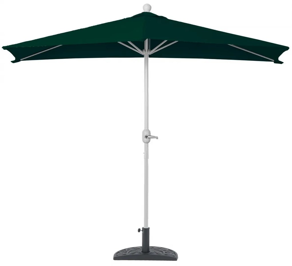 Slunečník půlkruh Parla - polyester/hliník - 270cm zelený se stojanem