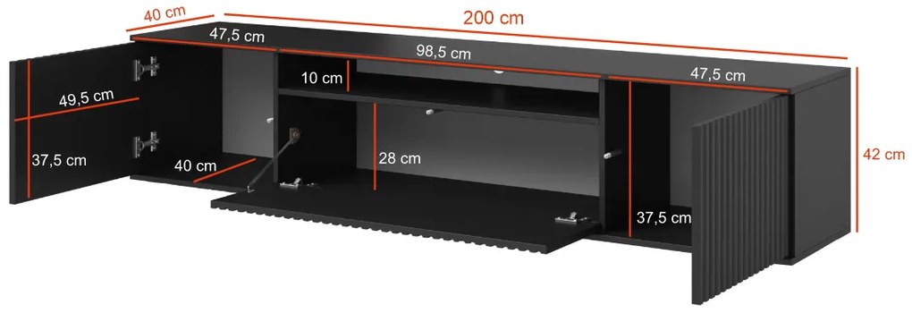 Pk Designový TV stolek Agnes 2 - dub artisan / černá
