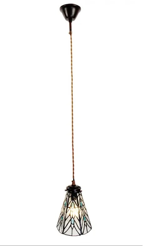 Závěsná Tiffany lampa modré kamínky Blue Gems – 15x115 cm
