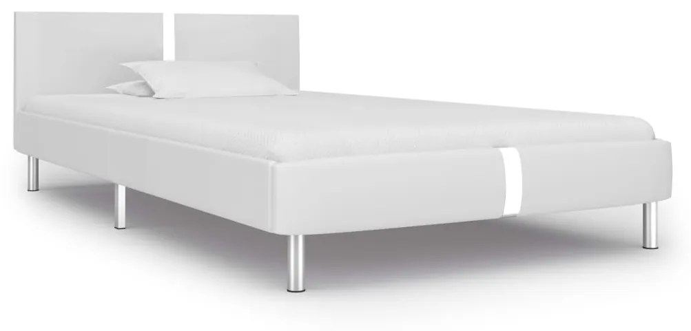 280831 vidaXL Rám postele bílý umělá kůže 90 x 200 cm