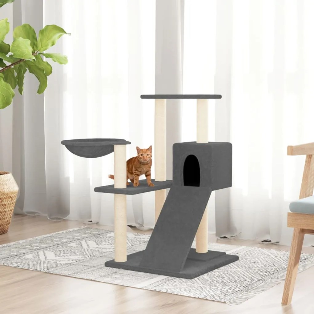 Škrabadlo pro kočky se sisalovými sloupky tmavě šedé 82 cm 171668