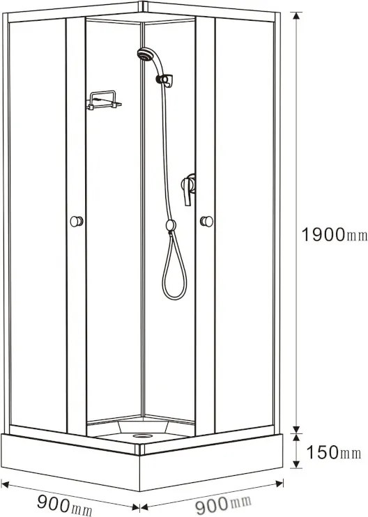 BPS-koupelny Sprchový box  90x90