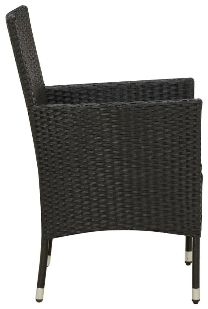 Zahradní židle s poduškami 2 ks polyratan černé,  316681
