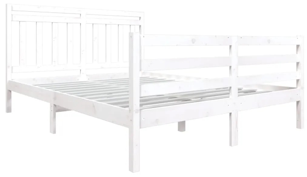 Rám postele bílý masivní dřevo 160 x 200 cm,  3100665