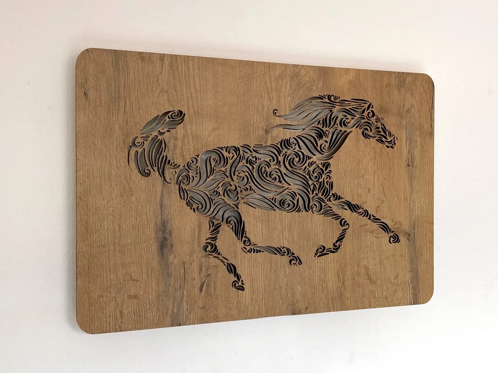 Li-Go "Kůň ve cvalu" světelný obraz 230V 62x42 cm provedení povrchu: černá s patinou
