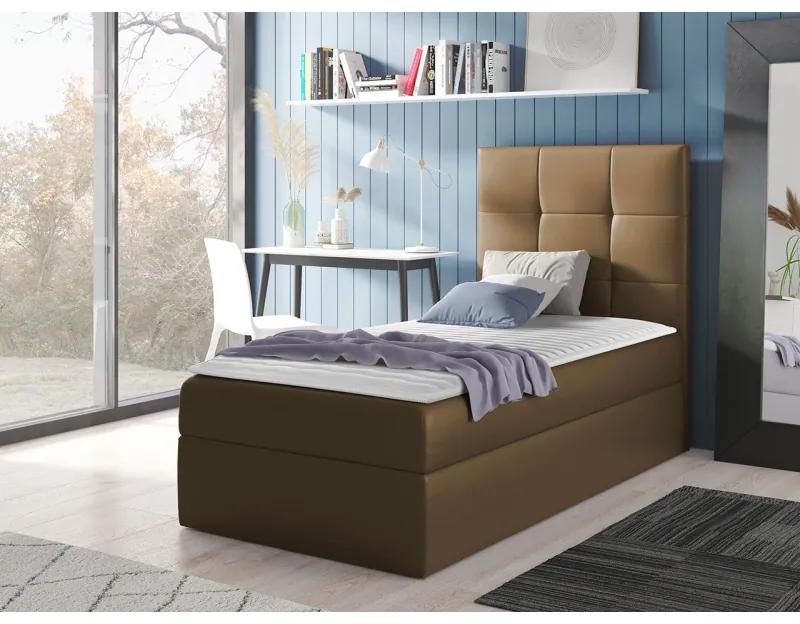 Kontinentální jednolůžková postel Kanvar 2, Strana: pravá, Rozměr postele: 80x200, Barva:: ekokůže Soft 033