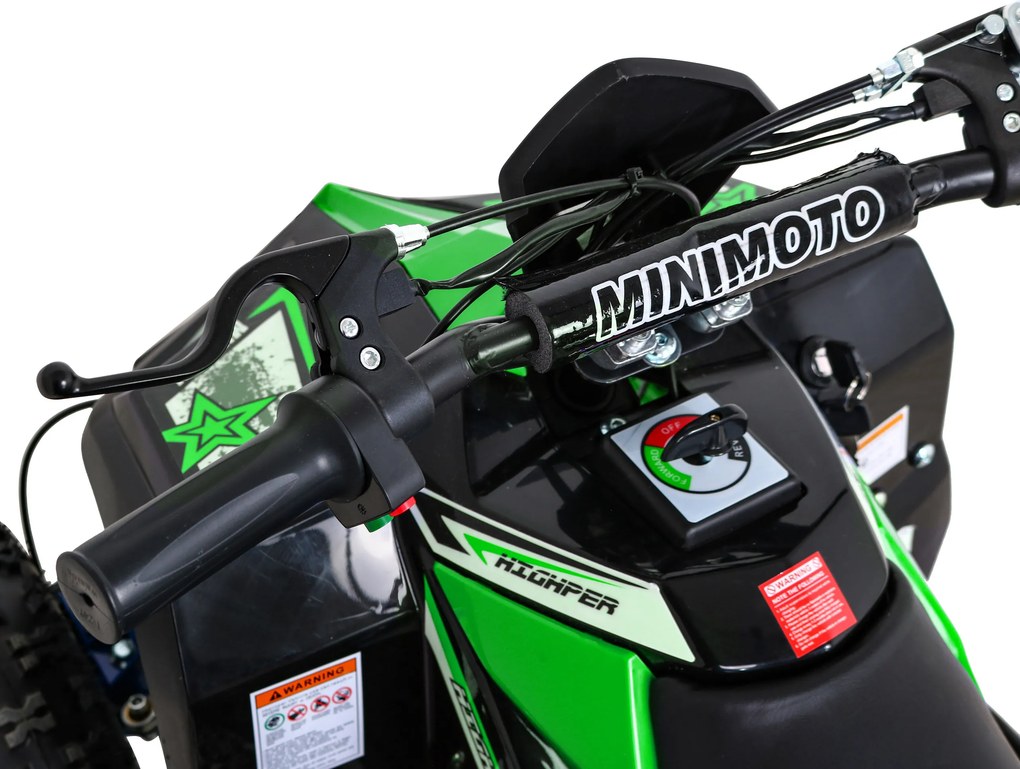 Ramiz Čtyřkolka na baterie E-STAR zelená 35 km/h + motor 1000W + nafukovací kola + nastavení sedadla