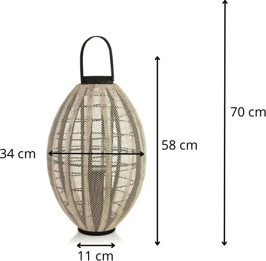 Lucerna LEVI 70 cm béžová/černá