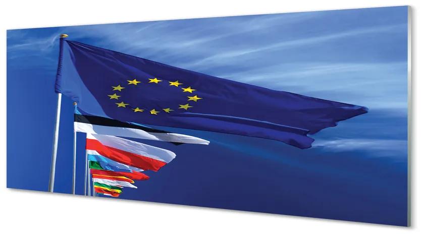akrylový obraz různé vlajky 120x60 cm
