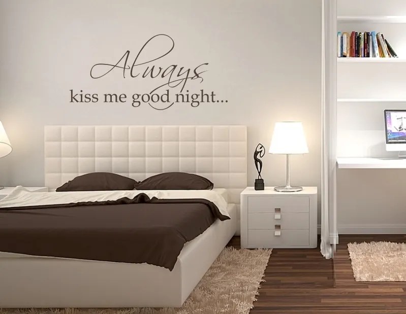Samolepky na zeď - Always kiss me Barva: Vanilková, Velikost: 60x29 cm