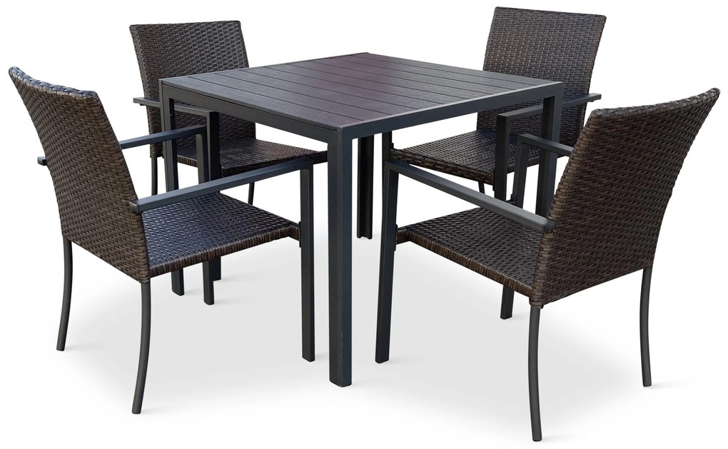 Nábytek Texim Zahradní jídelní set Viking M + 4x židle WICKER PAT