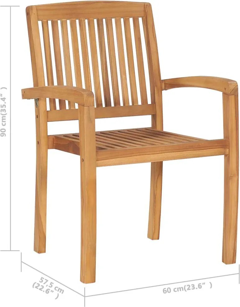 Stohovatelné zahradní židle 4 ks masivní teak 3073207