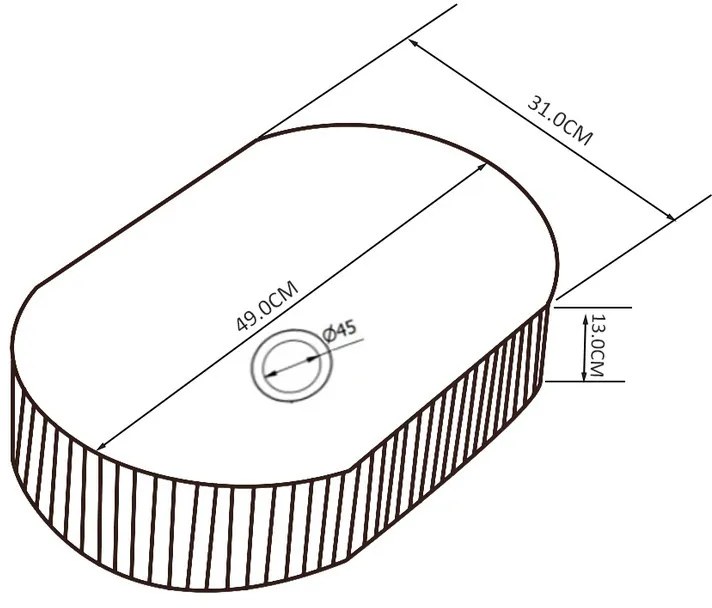 BPS-koupelny Keramické umyvadlo na desku HYD-EX-WH-490 49x31 cm, bílé