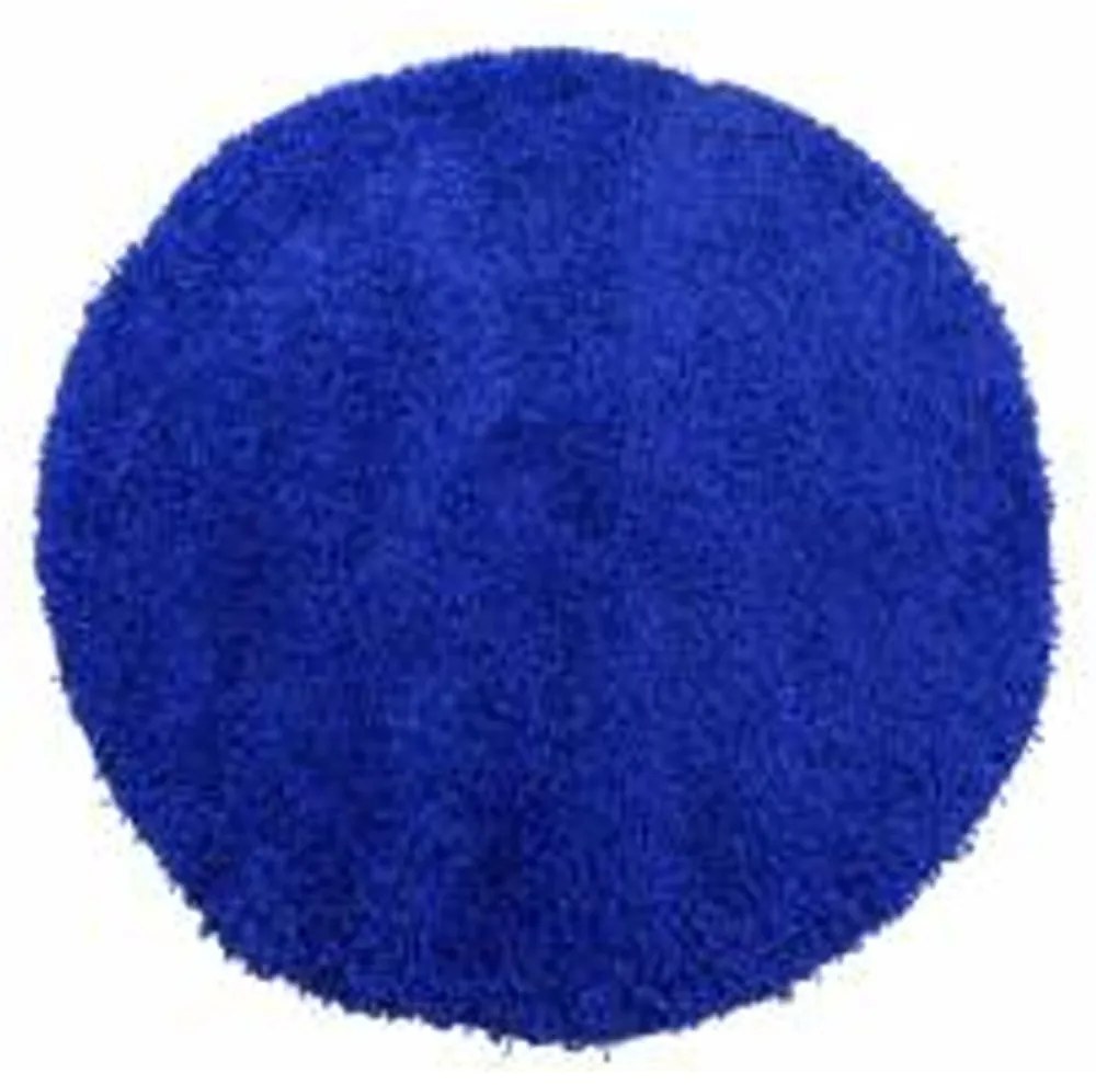 Kusový koberec Shaggy vlas 50 mm modrý kruh, Velikosti 60x60cm
