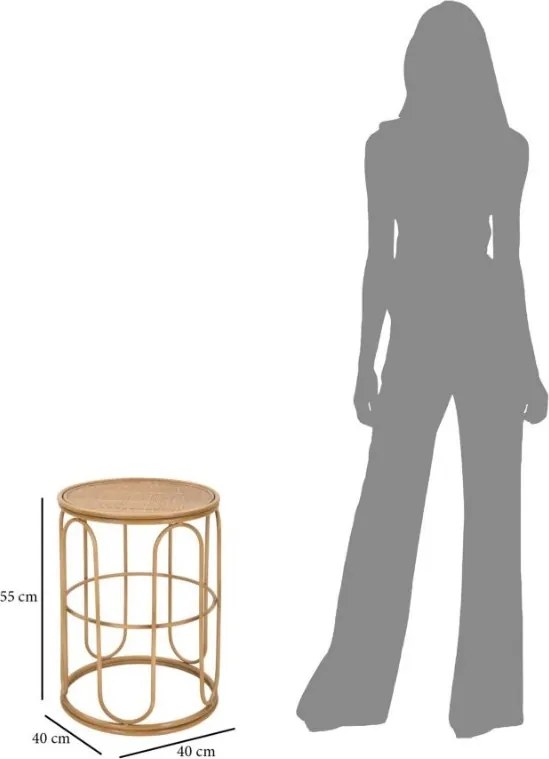 Designový odkládací stolek Belenus 40 cm přírodní
