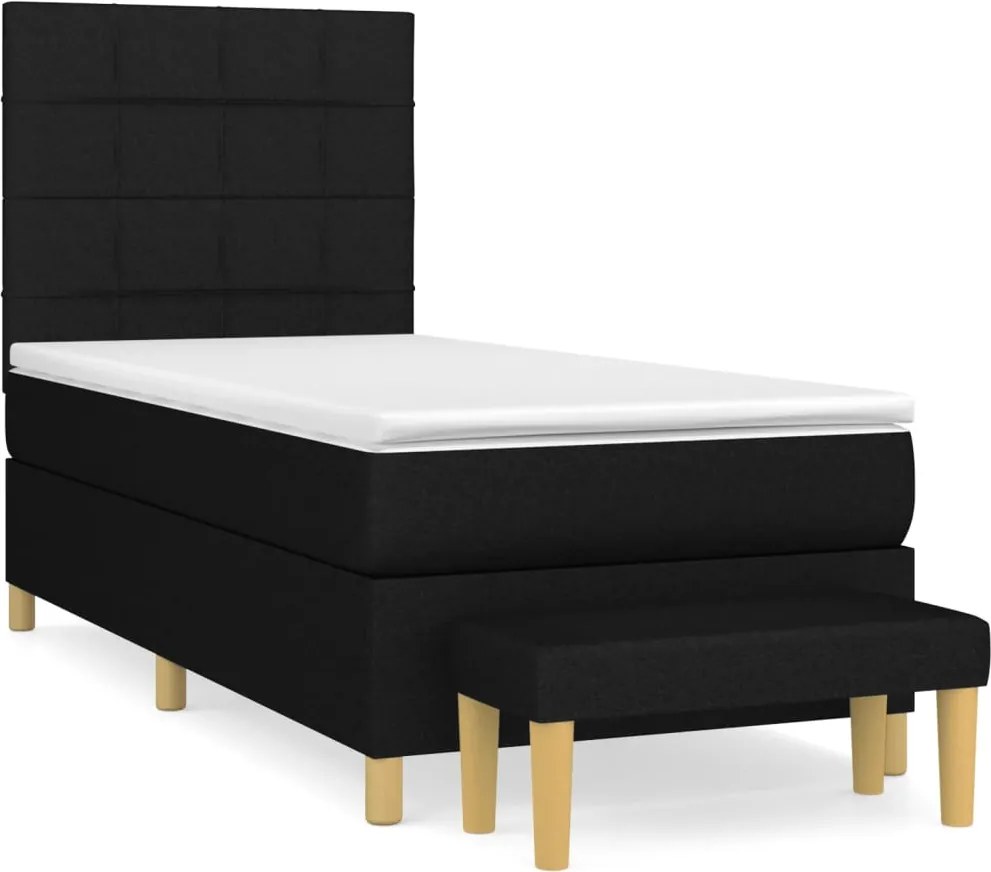 Box spring postel s matrací černá 80 x 200 cm textil 3137111